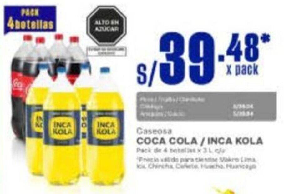 Coca cola / inca kola gaseosa oferta en Makro