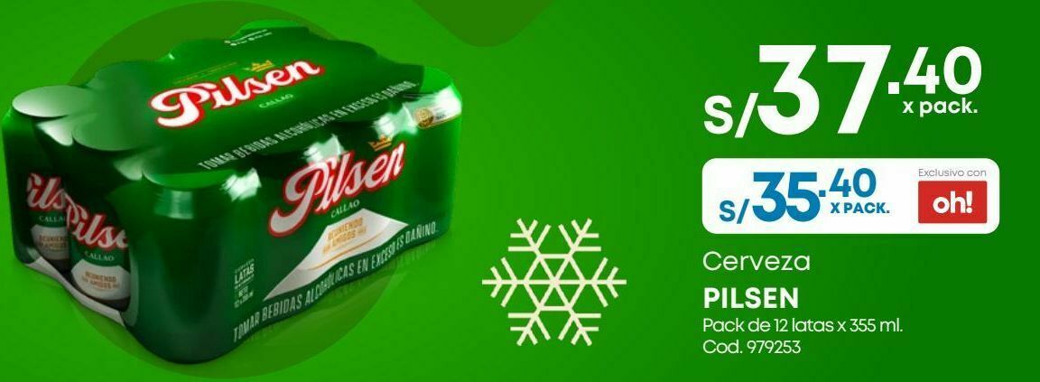 Cerveza pilsen pack de 12 latas x 355 ml oferta en Makro