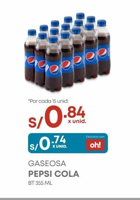 Gaseosa pepsi cola 355ml oferta en Makro
