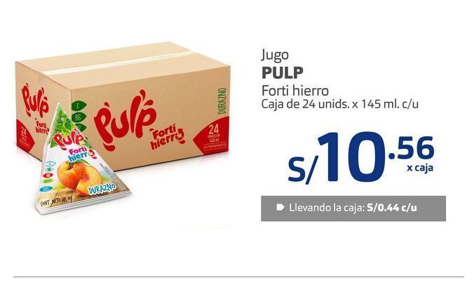 Jugo pulp forti hierro caja de 24 unids. x 145 ml. c/u oferta en Makro