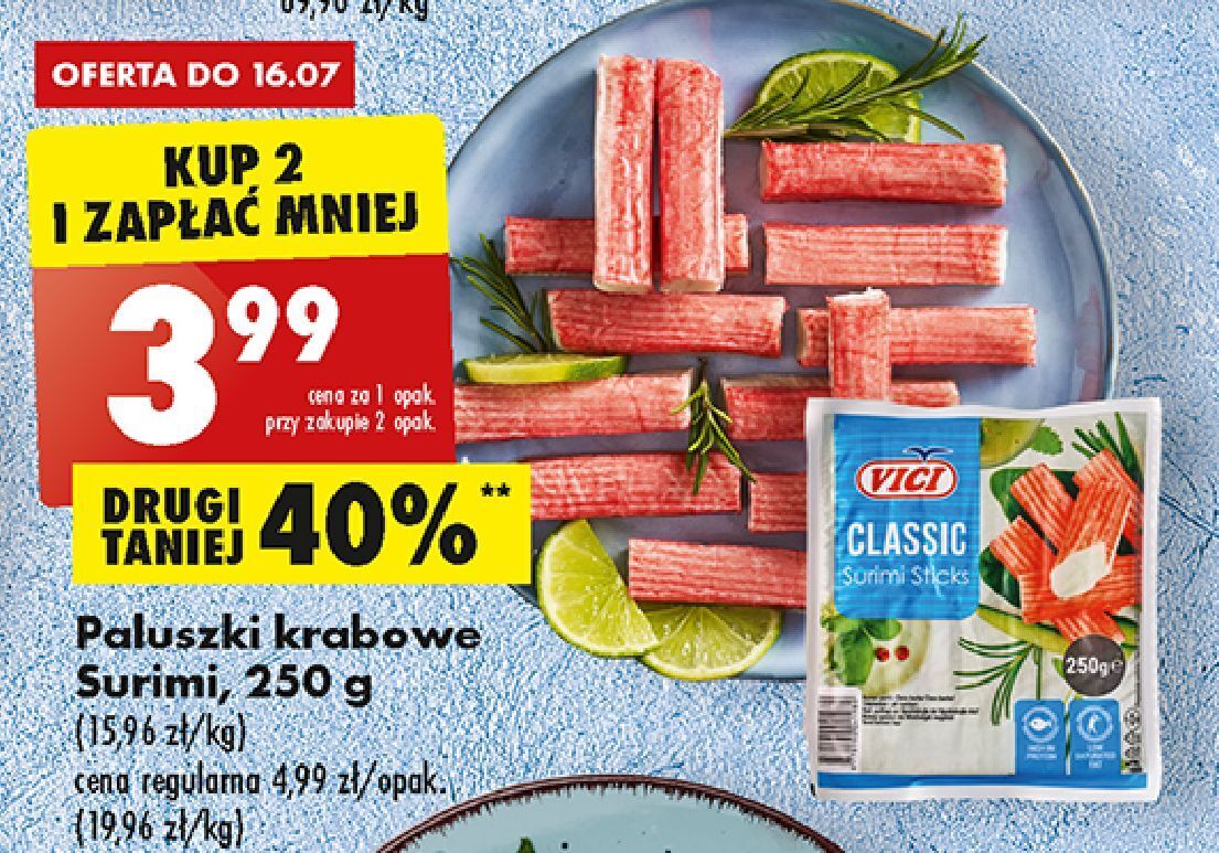 Promocja Paluszki krabowe surimi Vici w Biedronka