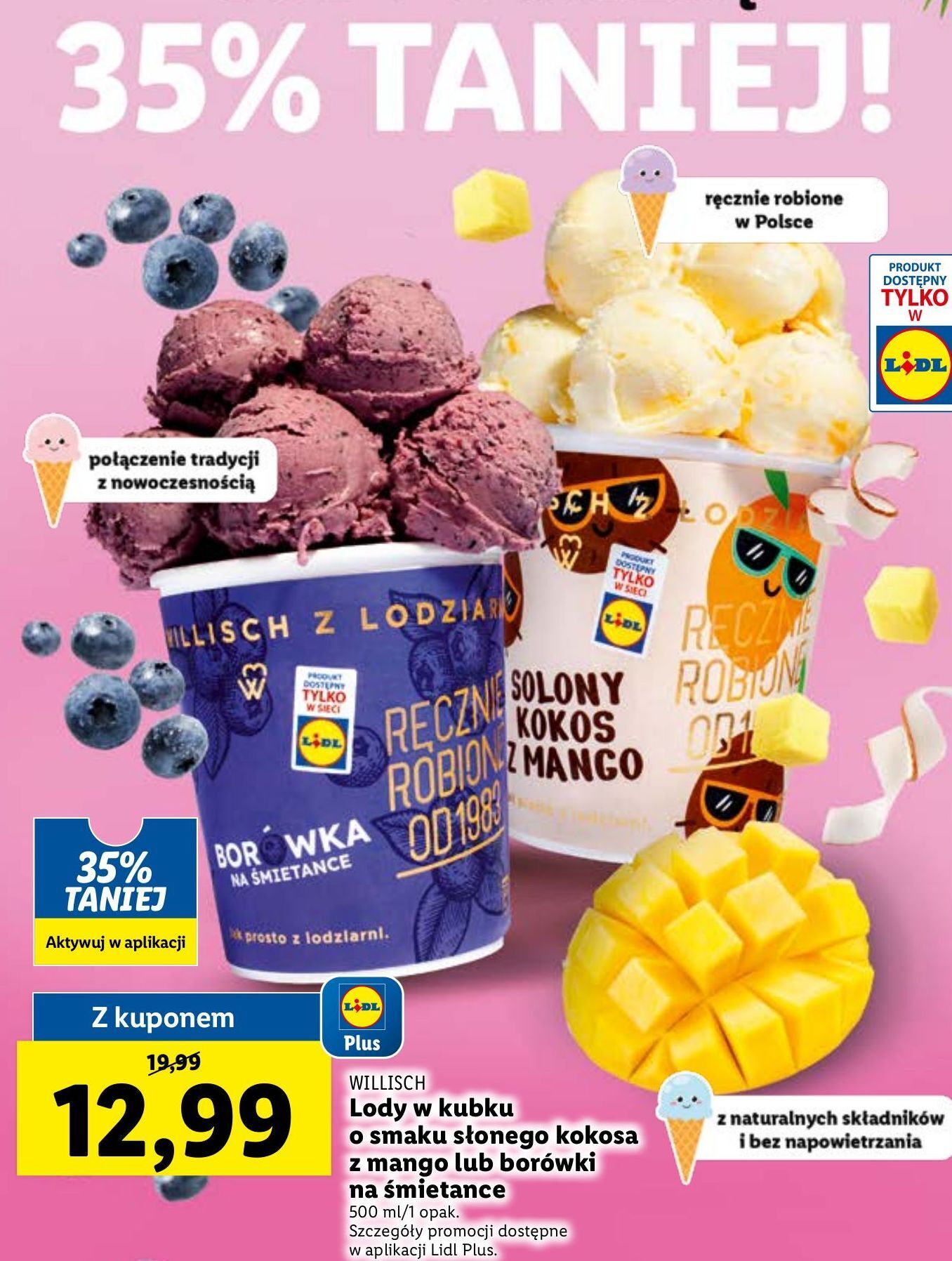Promocja Lody solony kokos z musem mango willisch w Lidl