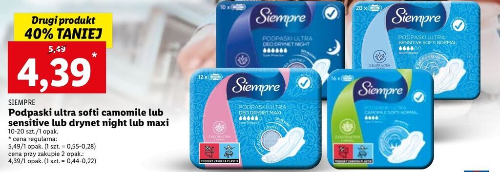 Promocja Podpaski ultra deo drynet night siempre w Lidl