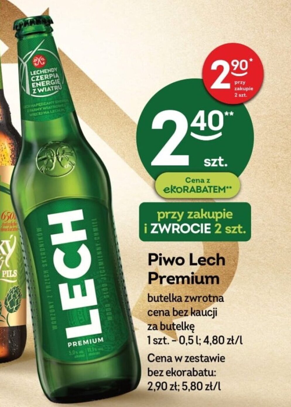 Promocja Lech Premium Piwo 0,5 l w Żabka
