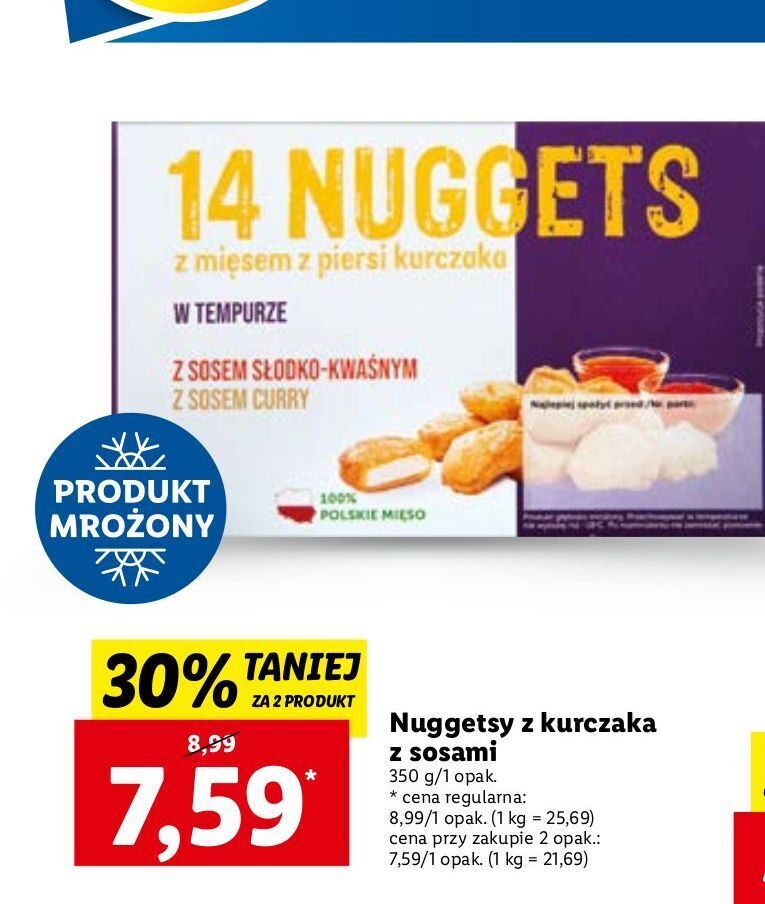 Promocja Nuggetsy z kurczaka sosami w Lidl