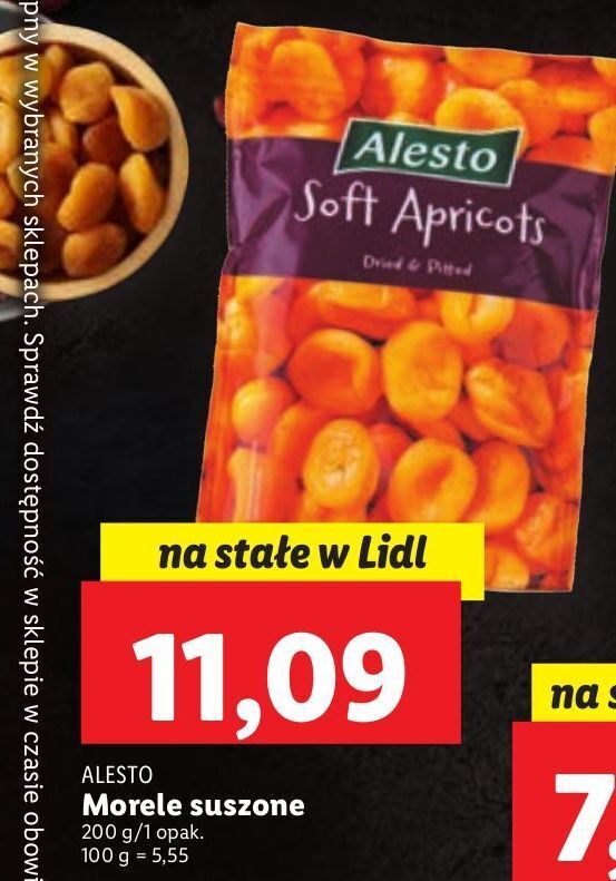 Promocja Morele suszone alesto w Lidl