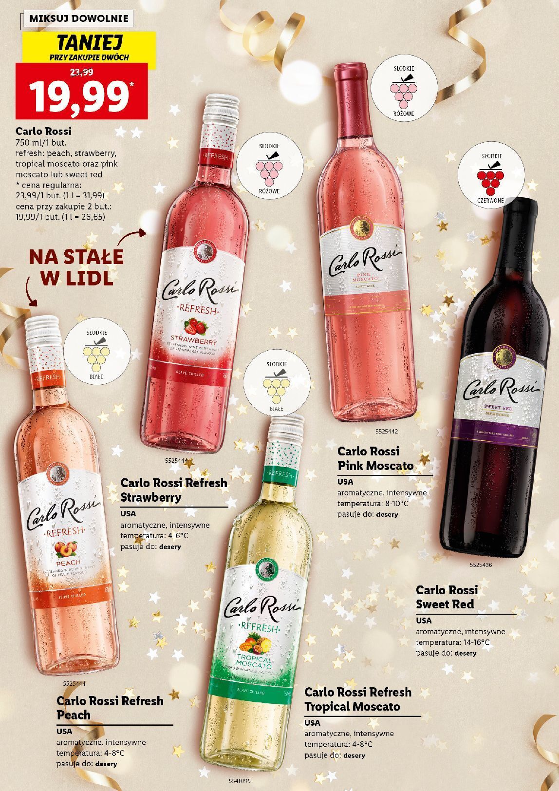 Promocja Wino carlo rossi refresh strawberry w Lidl