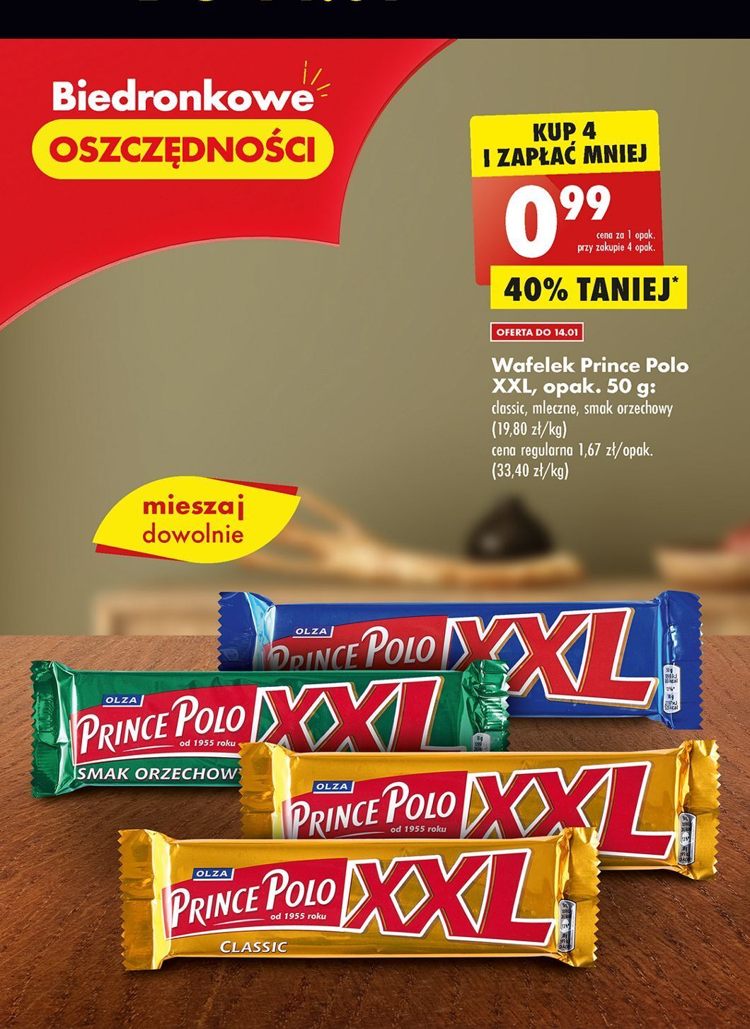 Promocja Wafelek orzechowy prince polo xxl w Biedronka Promocja Wafelek orzechowy prince polo xxl w Biedronka