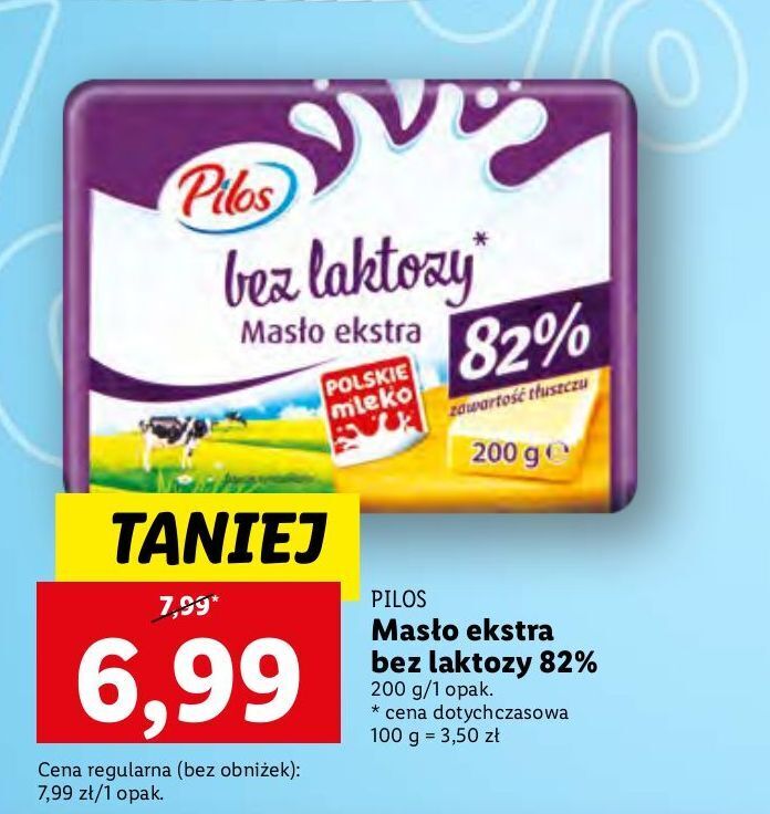 Promocja Masło ekstra bez laktozy 82% pilos w Lidl