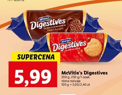 Promocja Ciastka w czekoladzie mlecznej mc vitie's digestive w Lidl