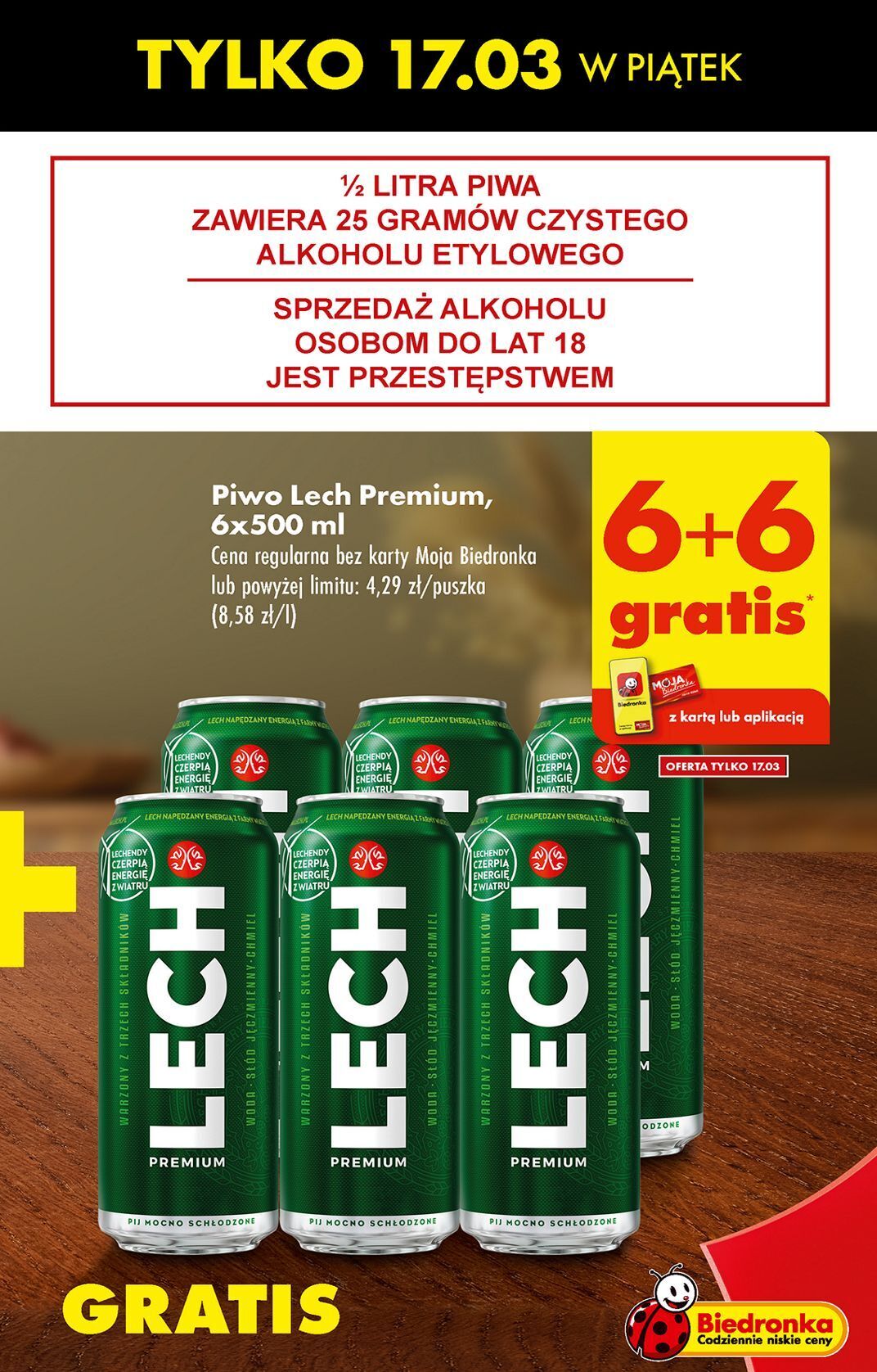 Promocja Piwo lech premium w Biedronka