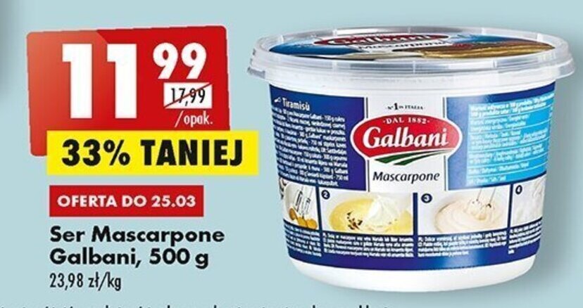 Promocja Galbani Ser Mascarpone 500g w Biedronka
