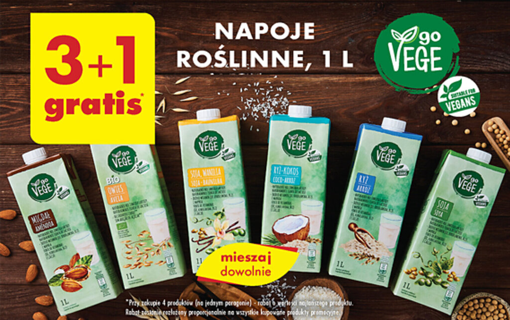 Promocja Go Vege Napoje roślinne 1l w Biedronka
