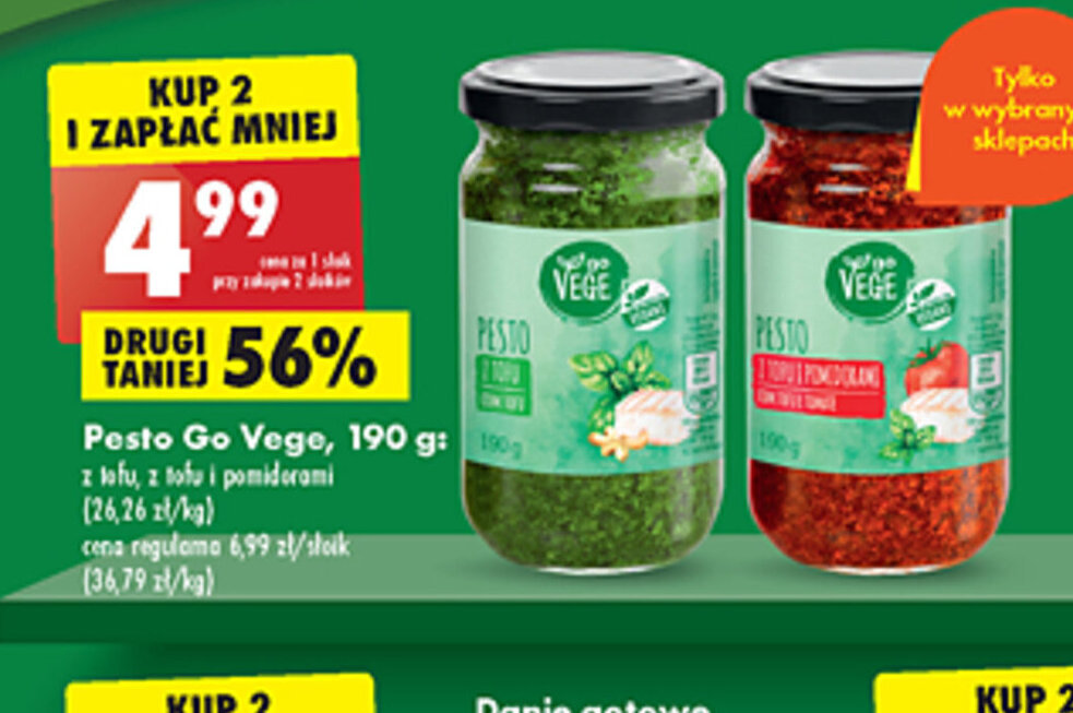 Promocja Go Vege Pesto 190g w Biedronka
