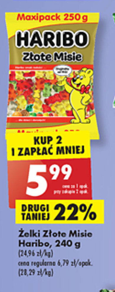 Promocja Haribo Żelki Złote Misie 240g w Biedronka