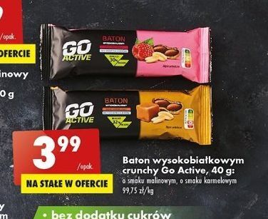 Promocja Baton wysokobiałkowy malinowy go active w Biedronka