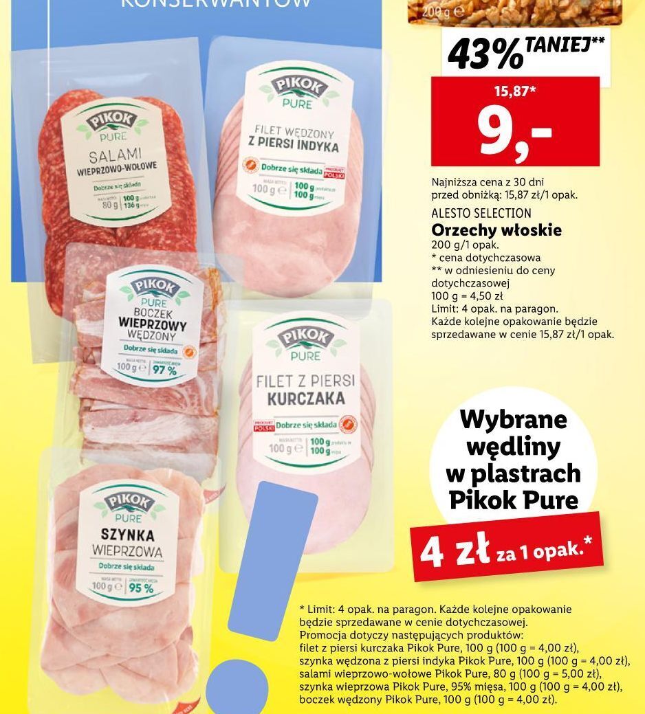 Promocja Szynka wieprzowa pikok pure w Lidl