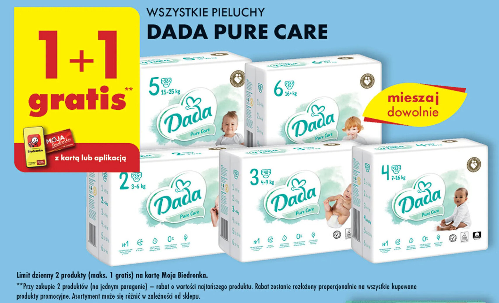 Promocja Dada Pure Care WSZYSTKIE PIELUCHY w Biedronka
