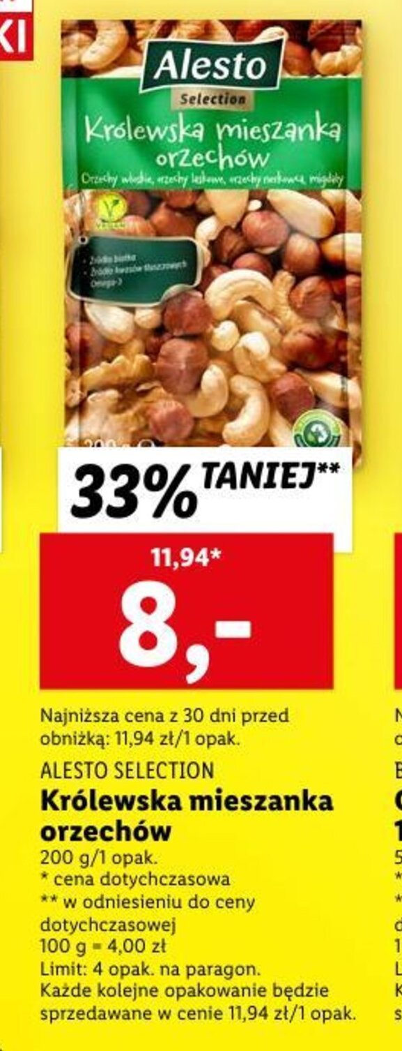 Promocja ALESTO SELECTION Królewska mieszanka orzechów 200g w Lidl