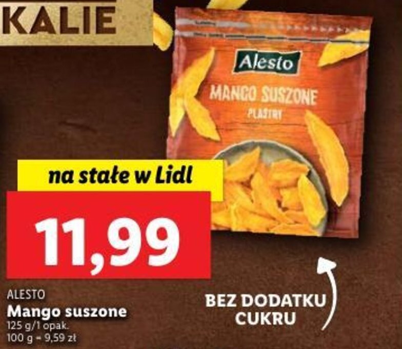 Promocja ALESTO Mango suszone 125 g w Lidl
