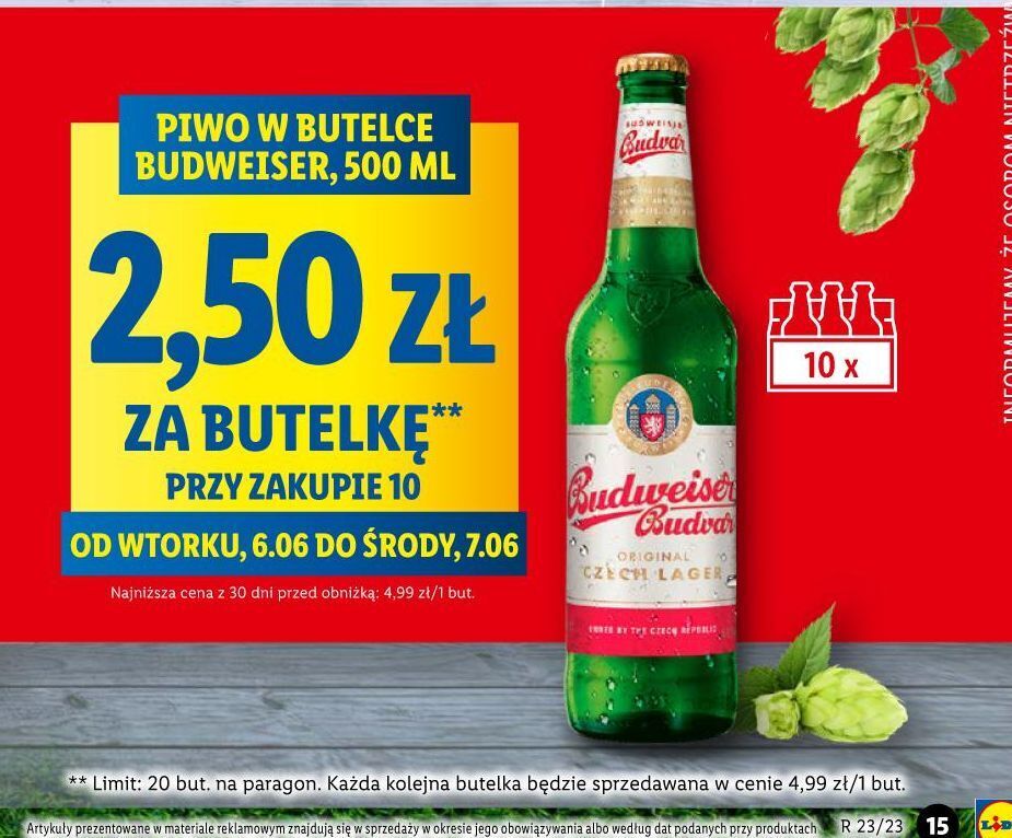 Promocja Piwo b: original budweiser budvar w Lidl Promocja Piwo b: original budweiser budvar w Lidl