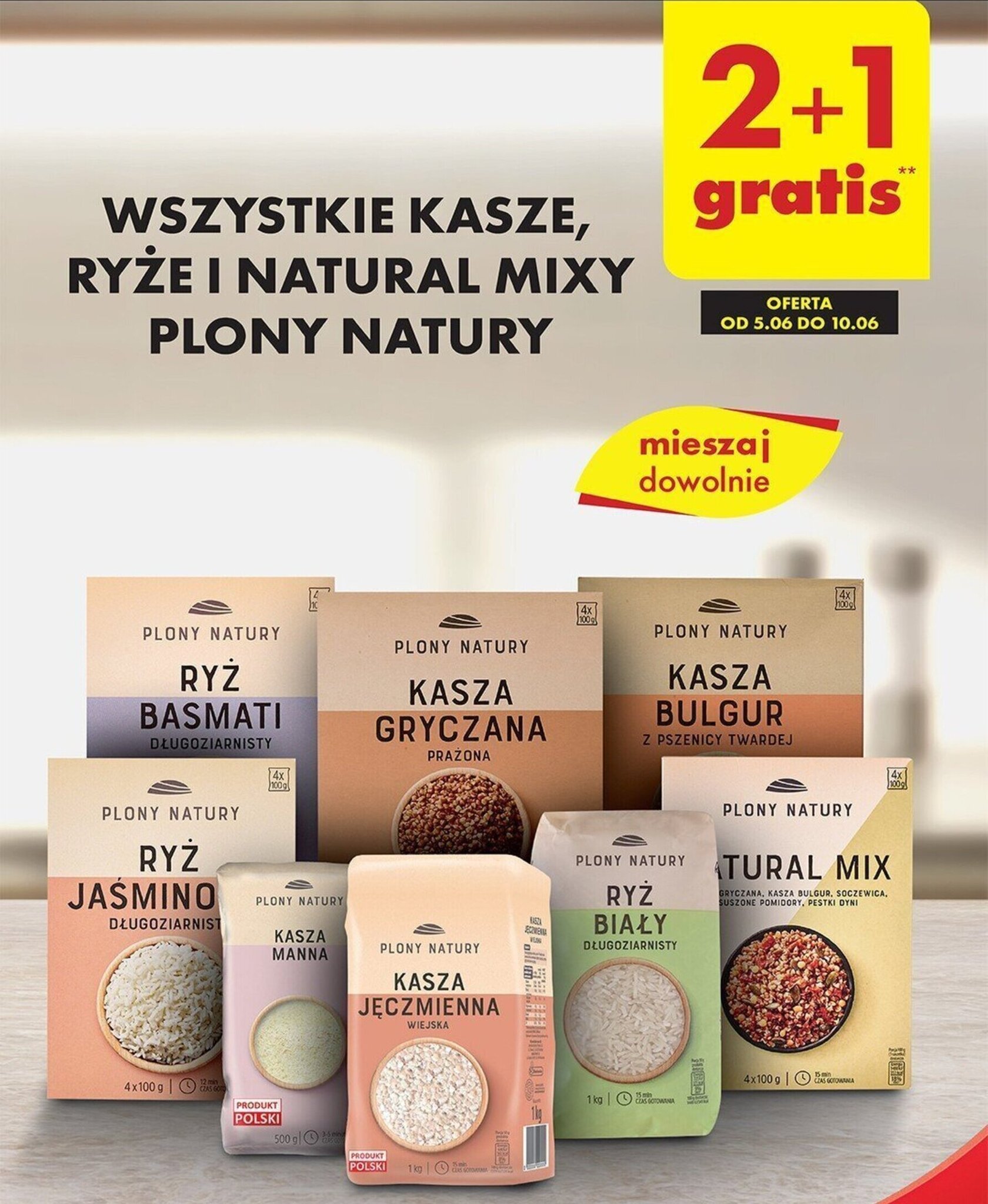 Promocja WSZYSTKIE KASZE, RYŻE I NATURAL MIXY PLONY NATURY w Biedronka