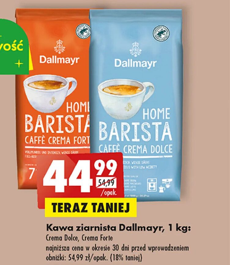 Promocja Kawa ziarnista Dallmayr, 1 kg: Crema Dolce, Crema Forte w ...