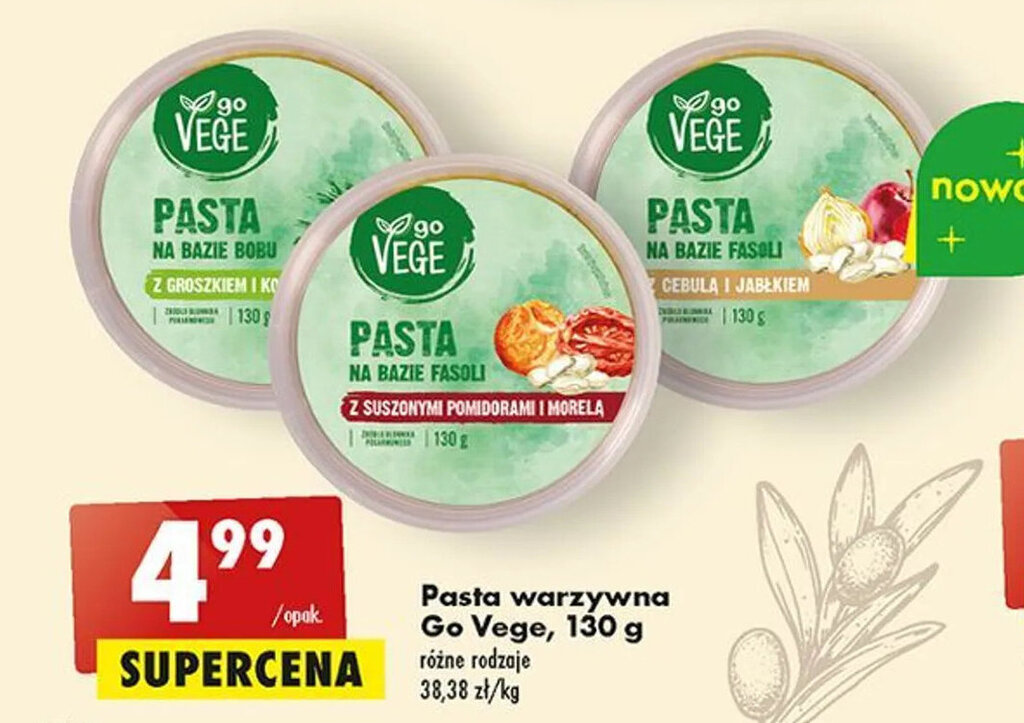 Promocja Pasta warzywna Go Vege, 130 g w Biedronka