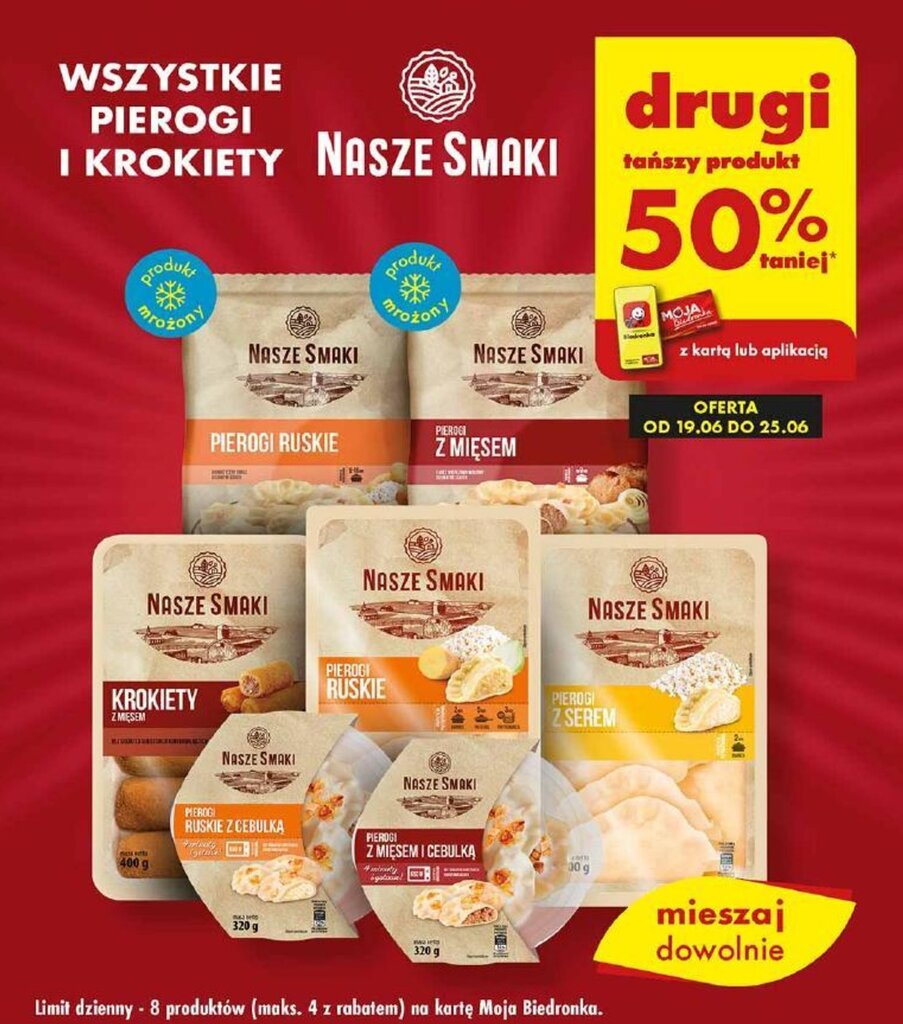 Promocja WSZYSTKIE PIEROGI I KROKIETY NASZE SMAKI w Biedronka