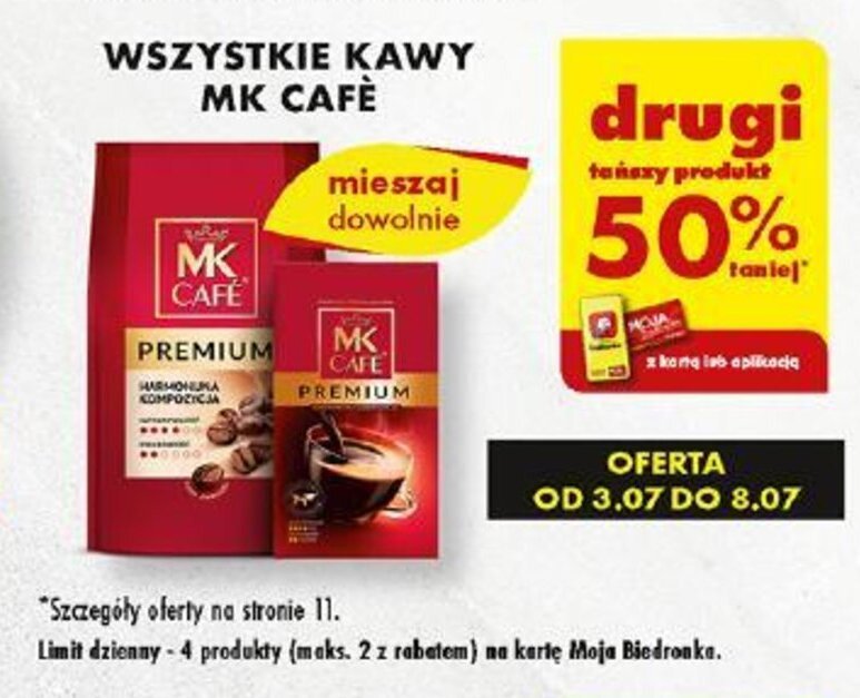 Promocja WSZYSTKIE KAWY MK CAFÈ w Biedronka