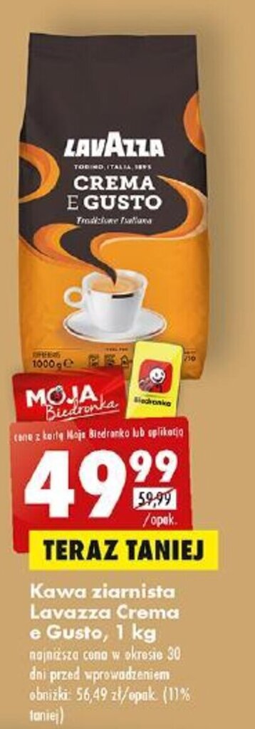 Promocja Kawa ziarnista Lavazza Crema e Gusto, 1 kg w Biedronka