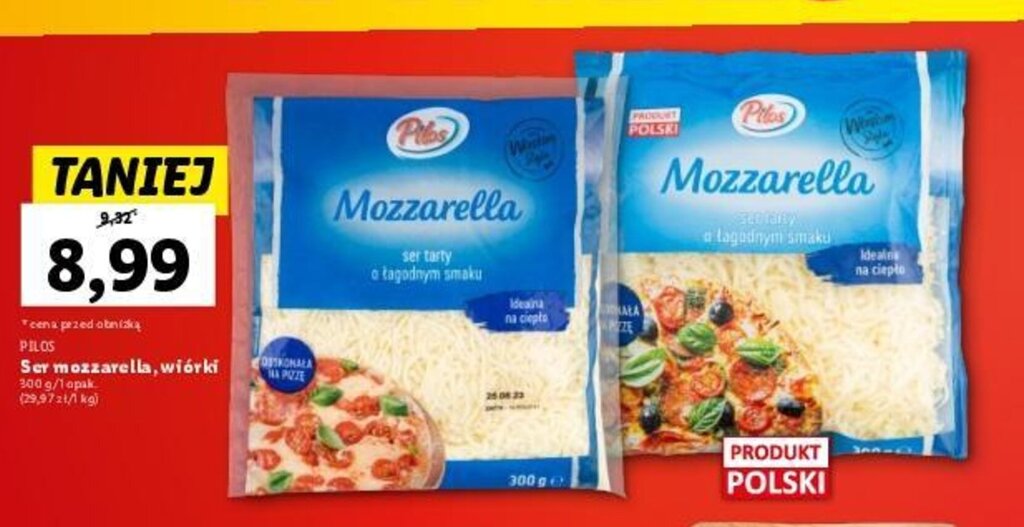 Promocja Ser mozzarella, wiórki 300 g w Lidl