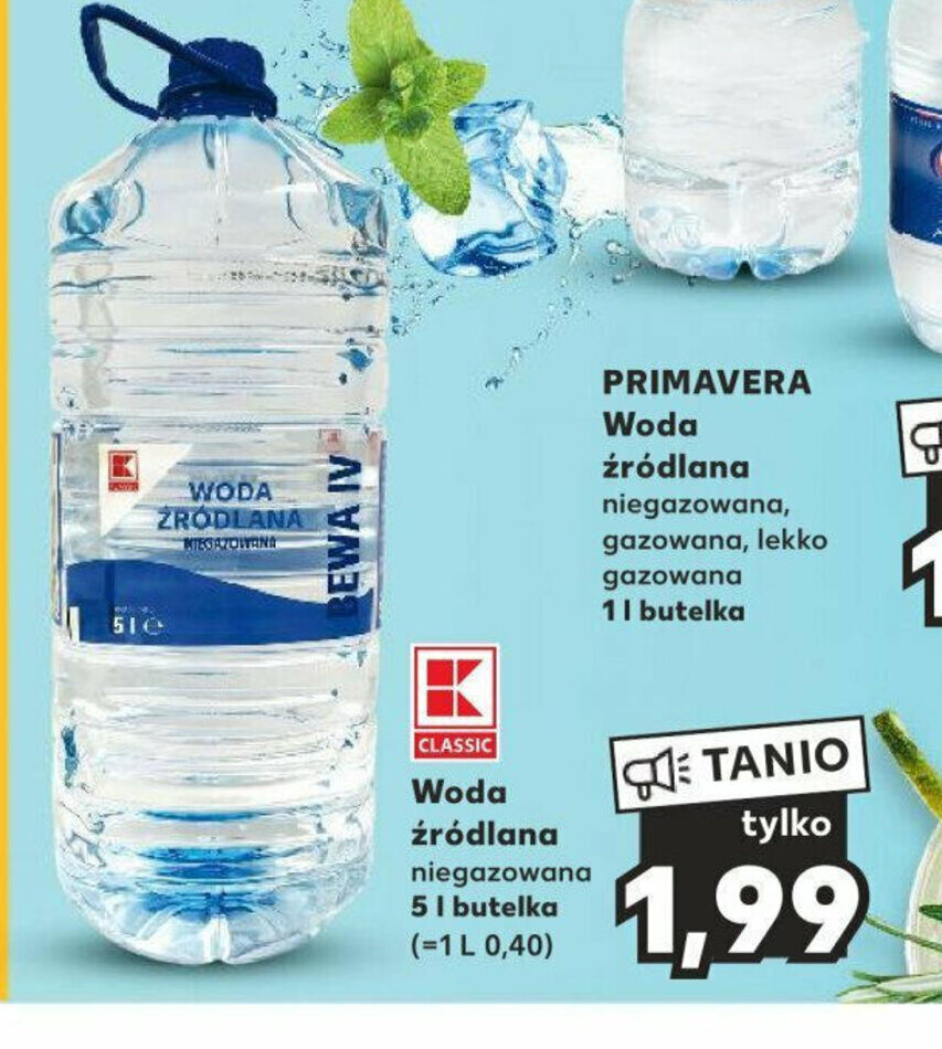 Promocja Woda źródlana 5 l w Kaufland