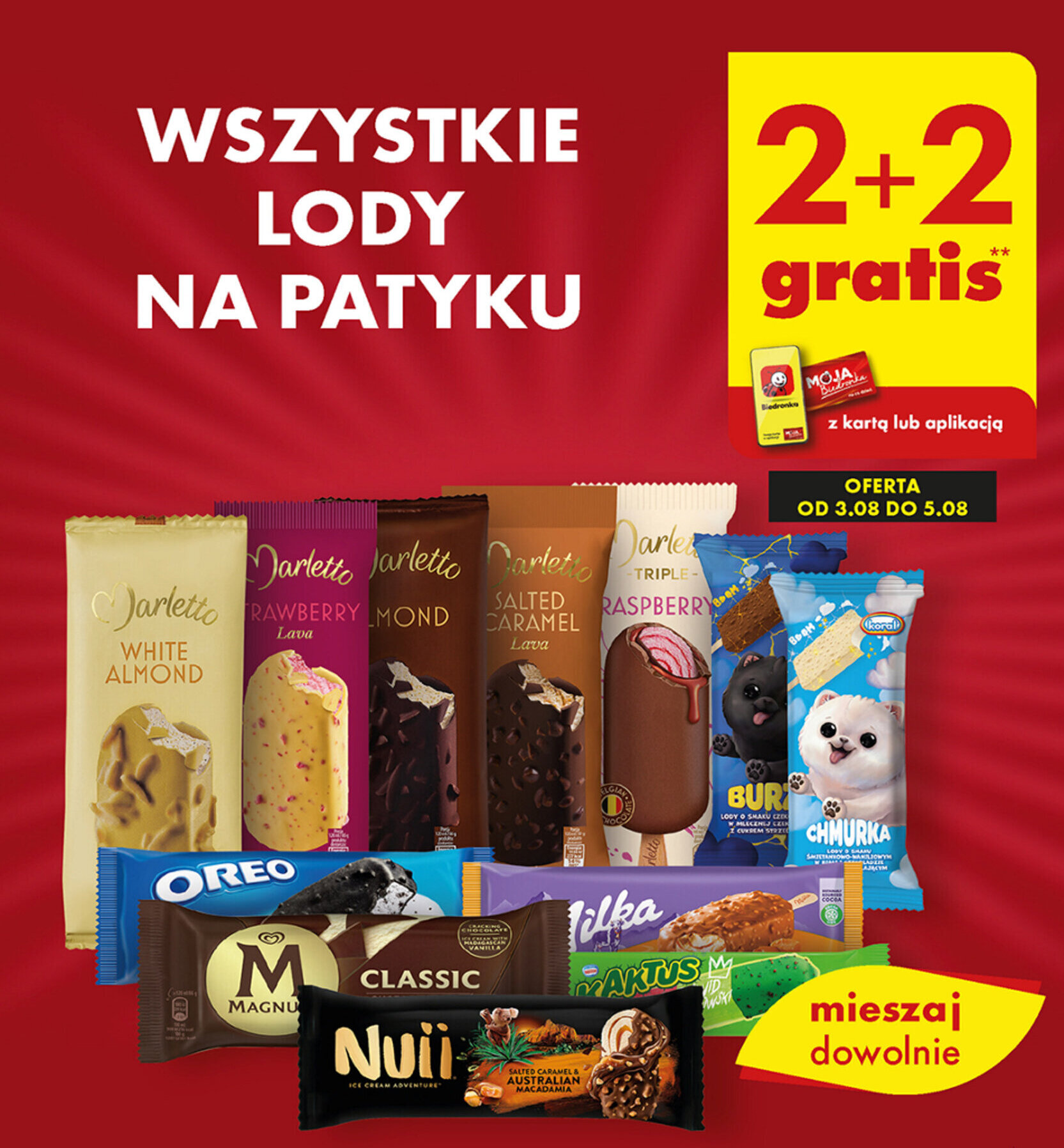 Promocja WSZYSTKIE LODY NA PATYKU w Biedronka