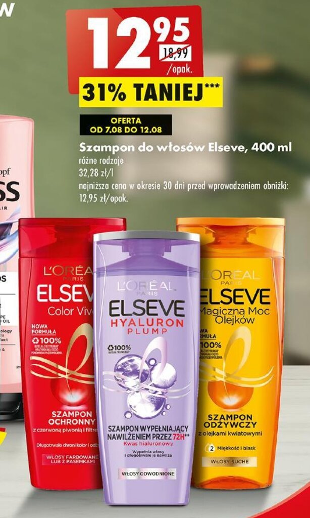 Promocja Szampon do włosów Elseve, 400 ml w Biedronka