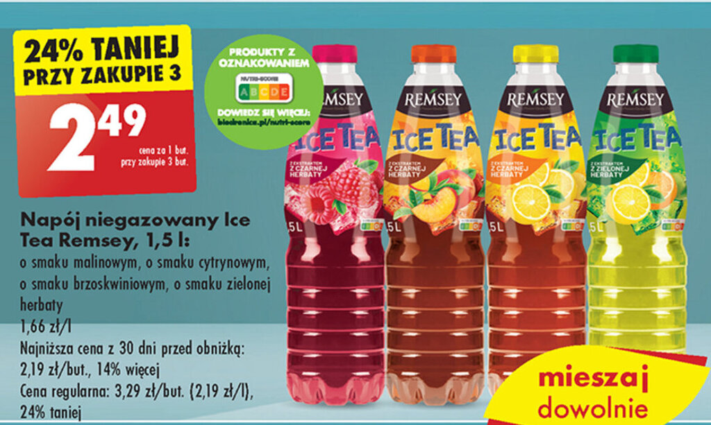 Promocja Napój niegazowany Ice Tea Remsey, 1,5 l w Biedronka