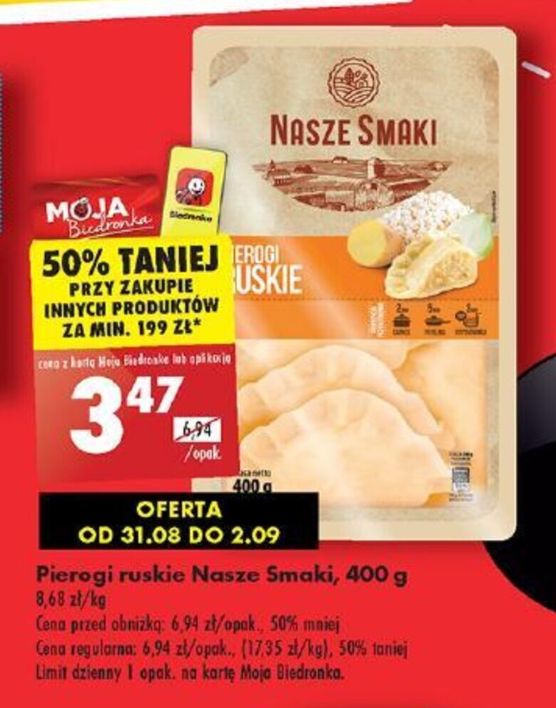 Promocja Pierogi ruskie Nasze Smaki 400 g w Biedronka