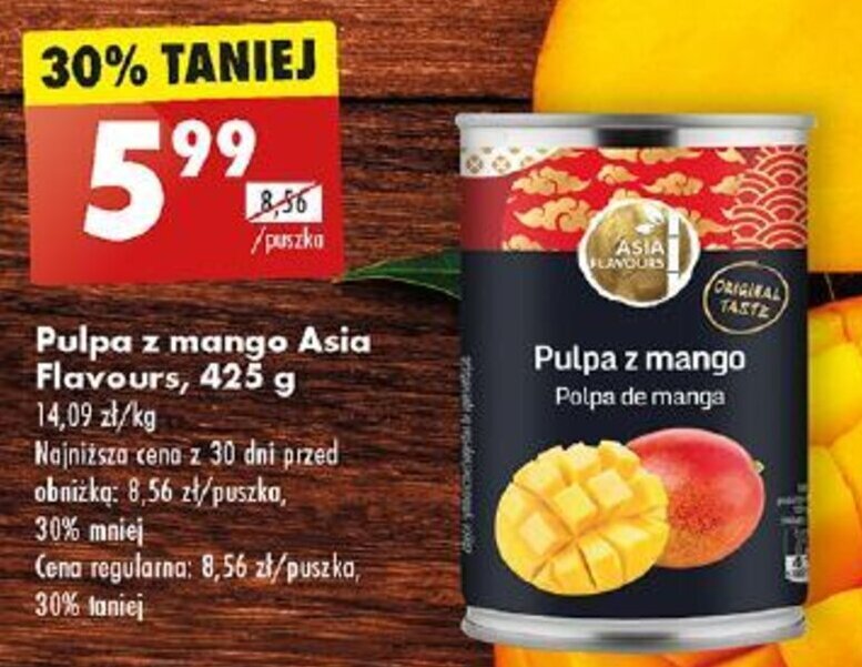 Promocja Pulpa z mango Asia Flavours, 425 g w Biedronka