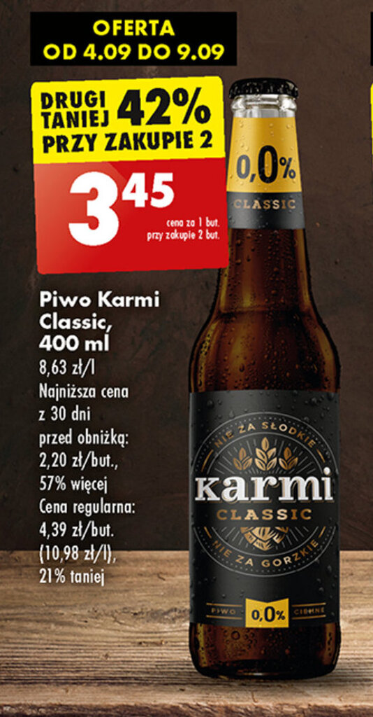Promocja Piwo Karmi Classic, 400 ml w Biedronka