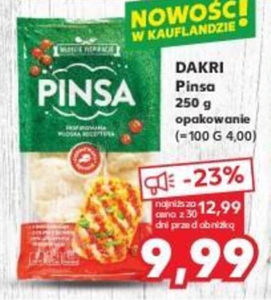 Promocja DAKRI Pinsa 250 g w Kaufland