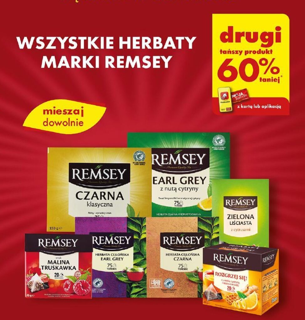 Promocja WSZYSTKIE HERBATY MARKI REMSEY w Biedronka