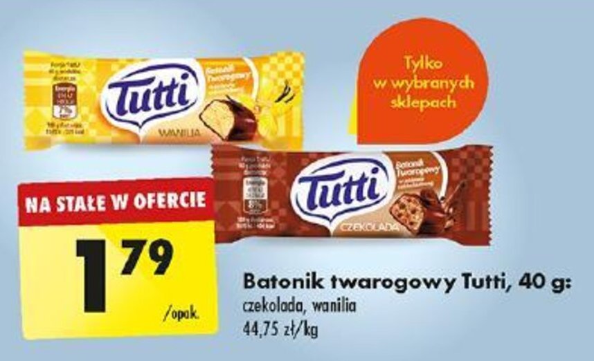 Promocja Batonik twarogowy Tutti, 40 g w Biedronka