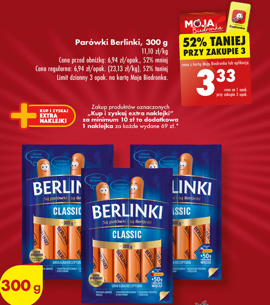 Promocja Parówki berlinki w Biedronka