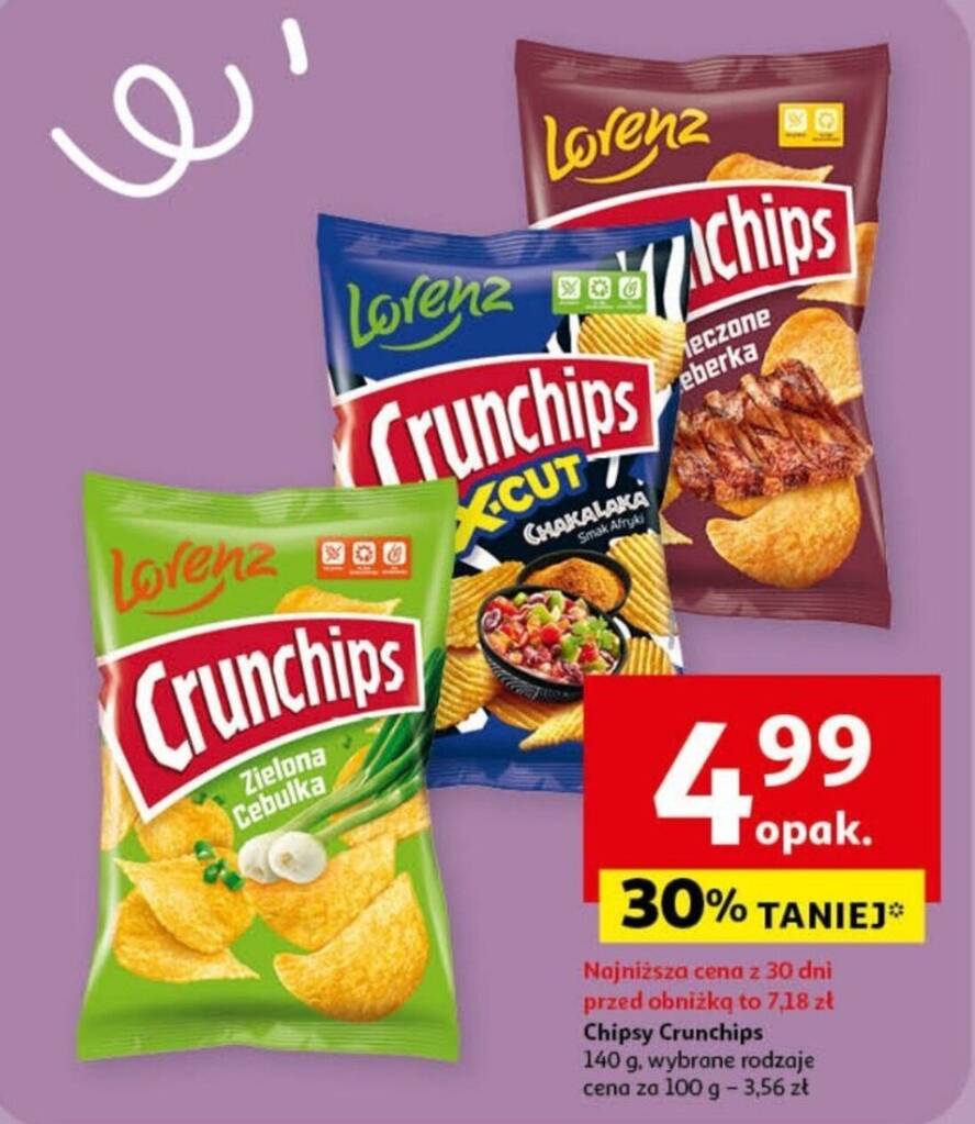 Promocja Chipsy Crunchips 140 g w Auchan