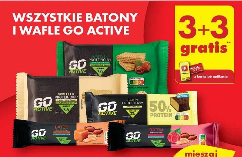 Promocja WSZYSTKIE BATONY I WAFLE GO ACTIVE w Biedronka