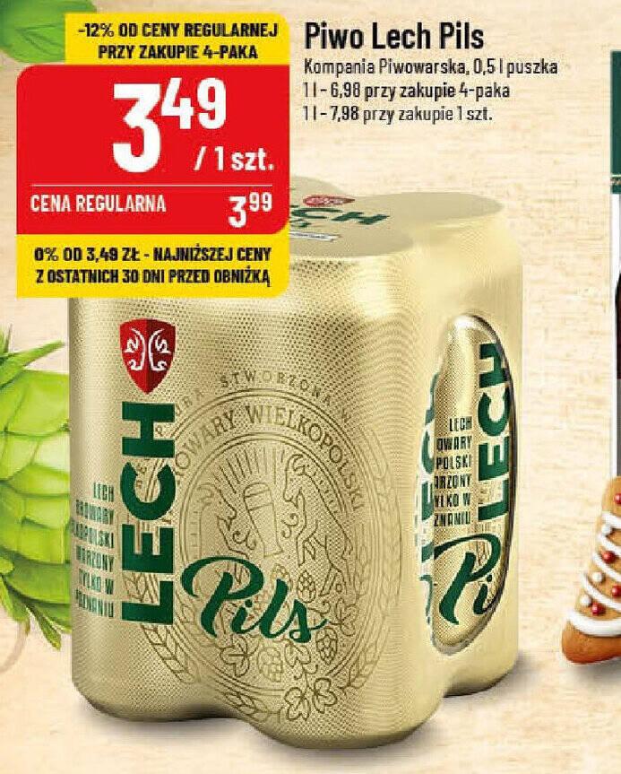 Promocja Piwo Lech Pils 0,5 l w Polomarket