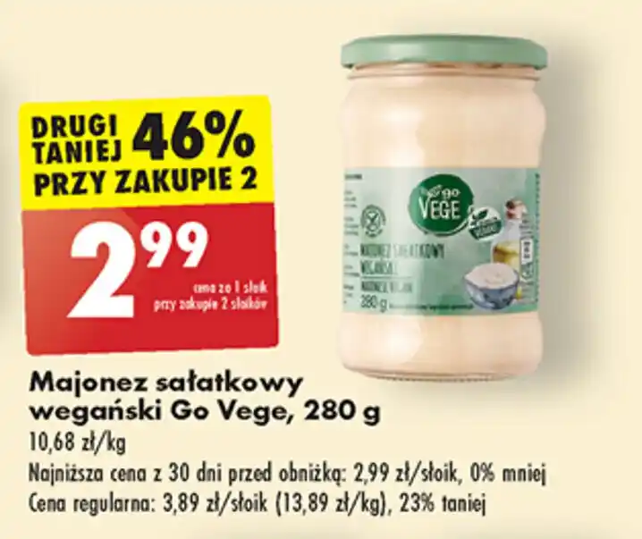 Promocja Majonez sałatkowy wegański Go Vege, 280 g w Biedronka