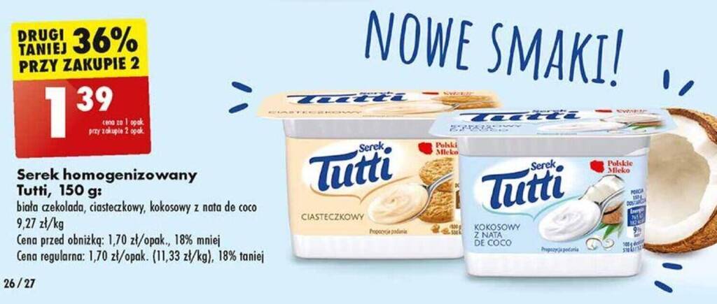 Promocja Serek homogenizowany Tutti, 150 g w Biedronka