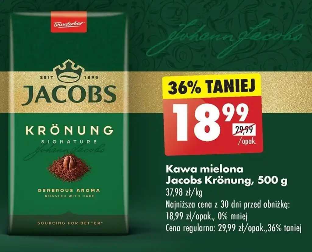 Promocja Kawa mielona Jacobs Krönung, 500 g w Biedronka