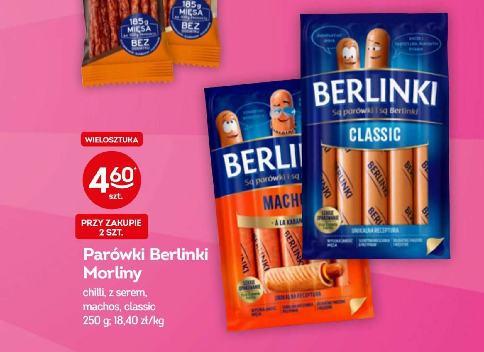 Promocja Parówki Berlinki Morliny 250g w Żabka